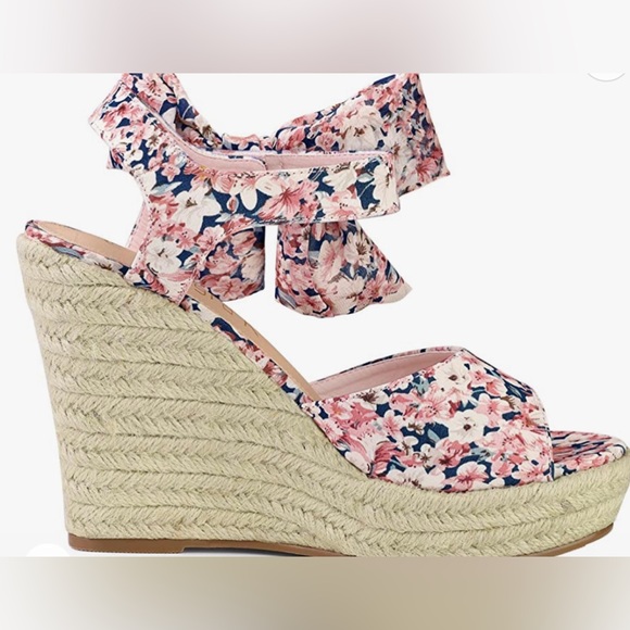 Shoes | Nwt Floral Printed Slingback Espadrille Wedge Multiple Colors ...